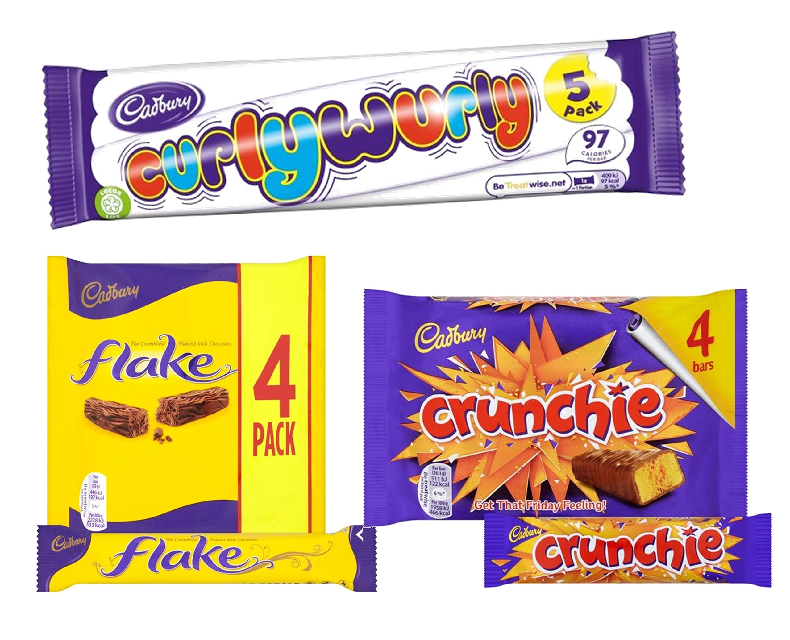 Pack of 2 - Cadbury Chocolates Variety Pack 4 Crunchie + 4 Flake + 4 ...