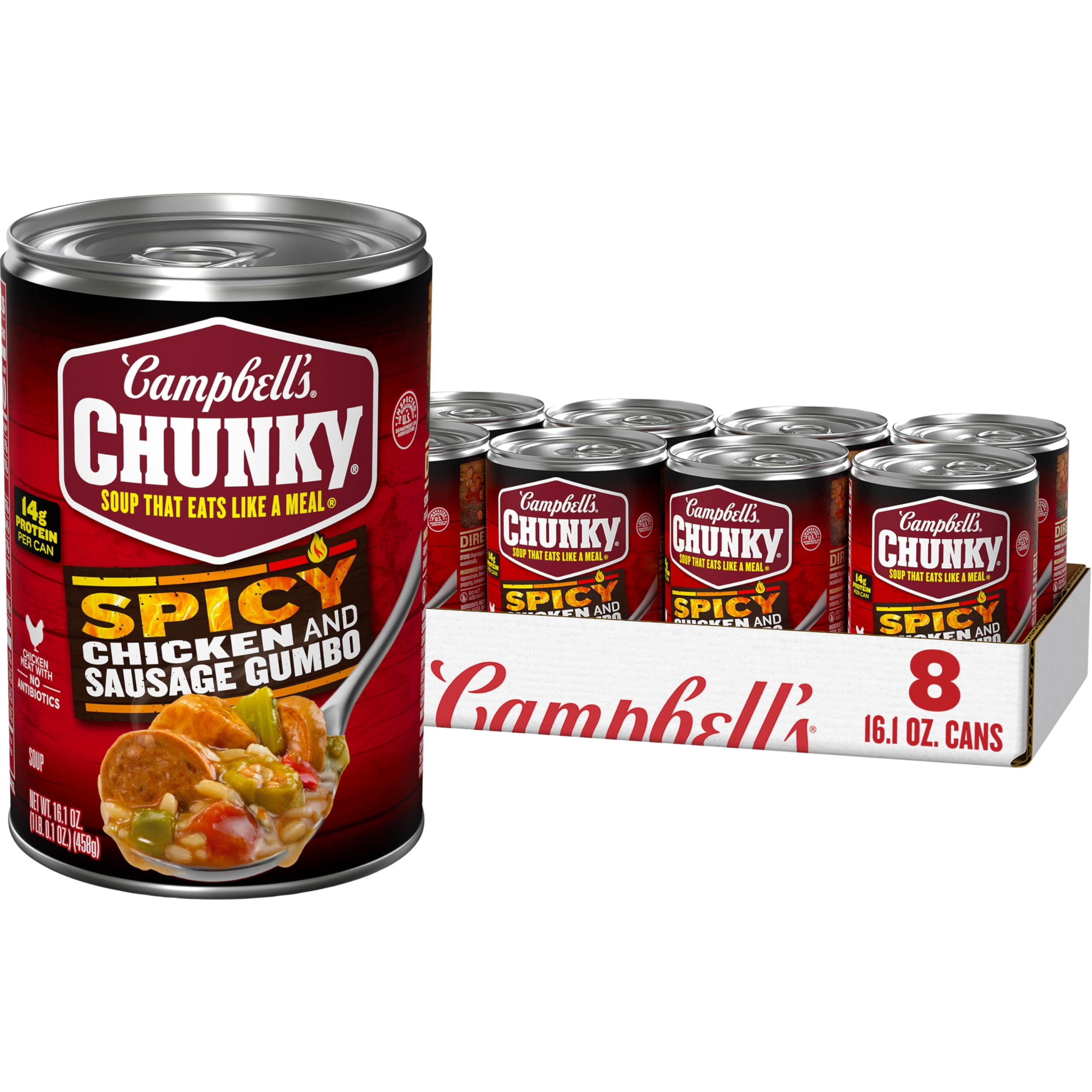 Pack of 2 - Campbells Chunky Soup, Spicy Chicken And Sausage Gumbo, 16. ...