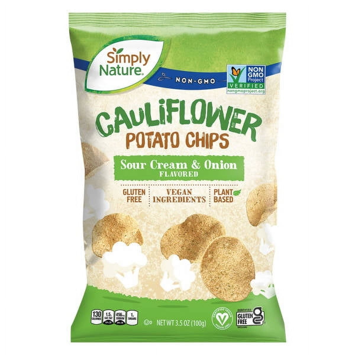 Simply Nature Cauliflower Chips, Sour Cream & Onion, 2 Pack, 3.5 oz ...