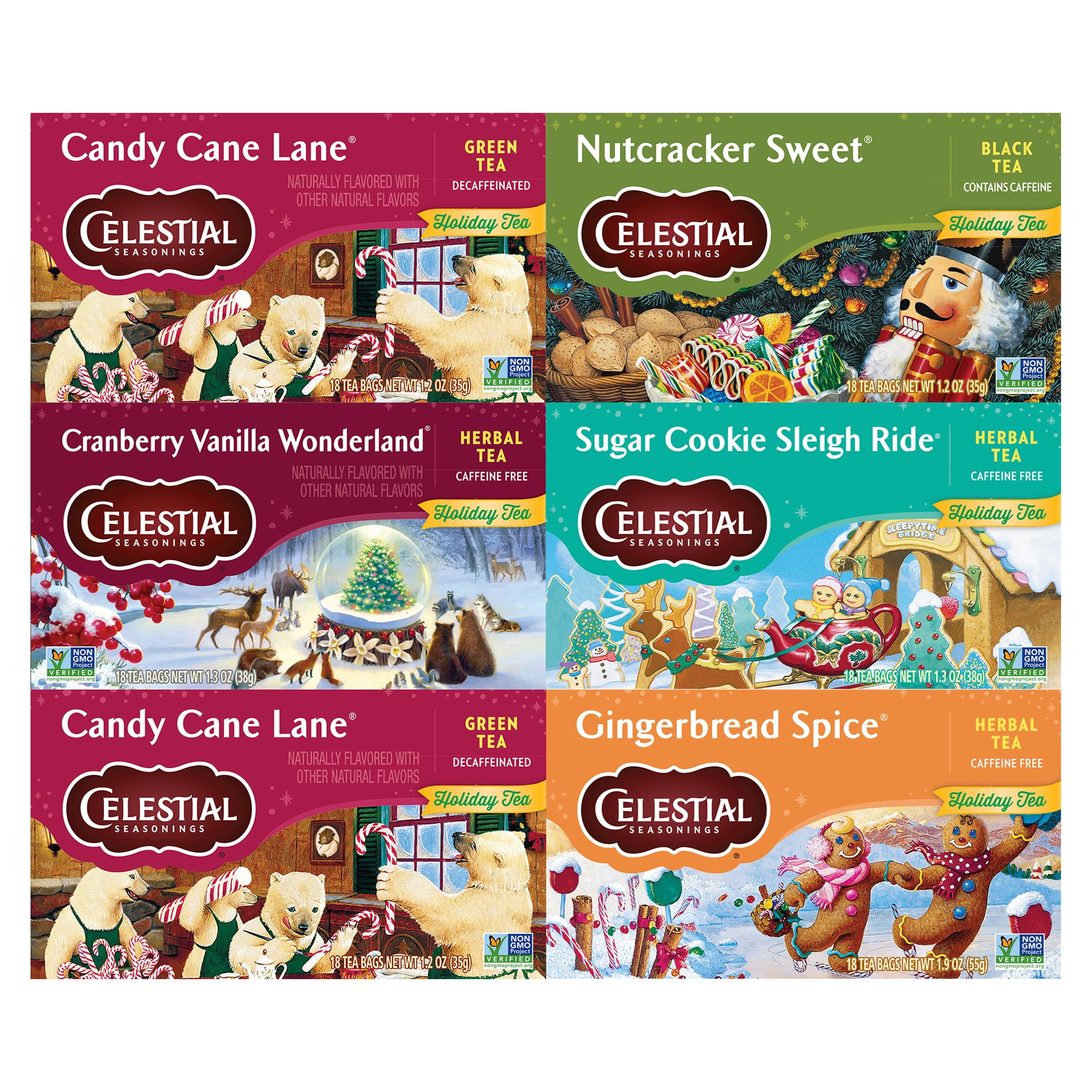 Pack of 2 - Celestial Seasonings Holiday Tea Sampler Herbal Variety ...