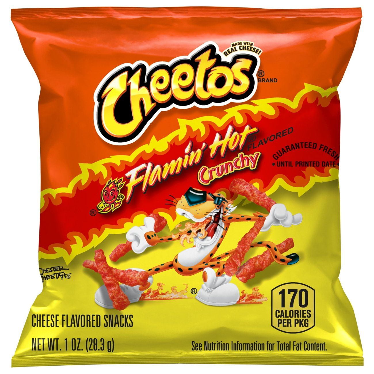 Cheetos Crunchy Flamin' Hot Cheese Snacks - 1 oz (Pack of 2) - Walmart.com