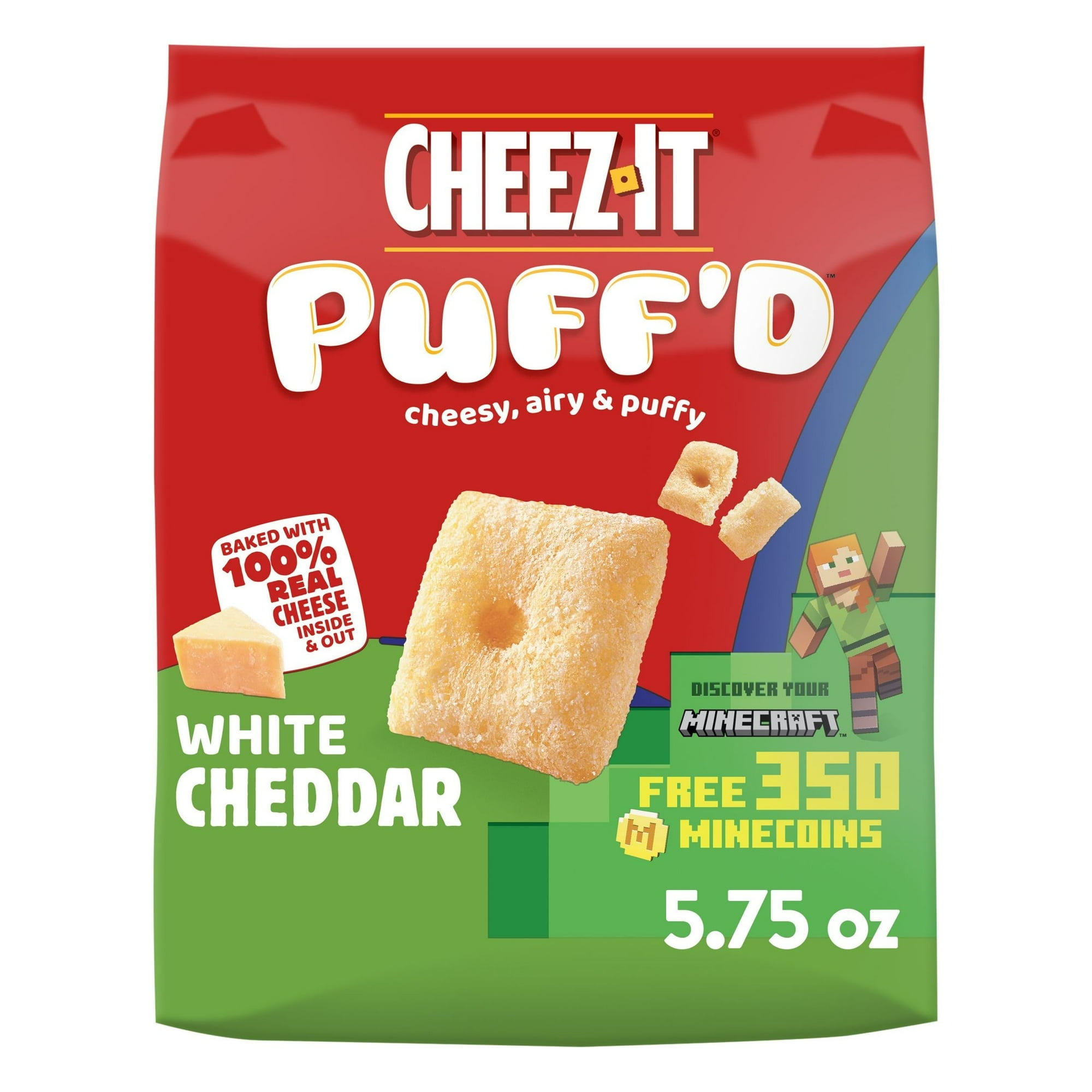 Pack of 2 Cheez-It Puff'd White Cheddar Cheesy Baked Snacks, Puffed ...