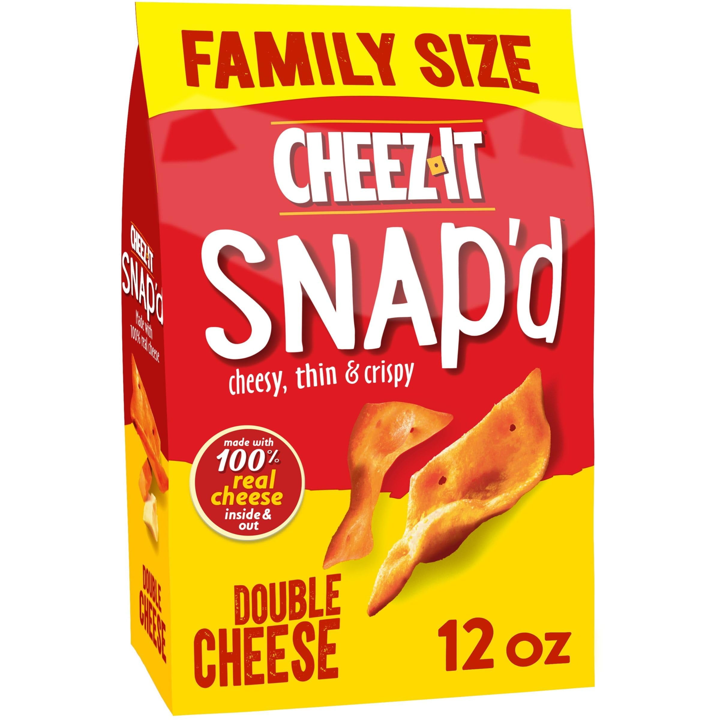 Pack of 2 - Cheez-It Snapd Cheese Cracker Chips, Thin Crisps, Lunch Snacks, Family Size, Double ...