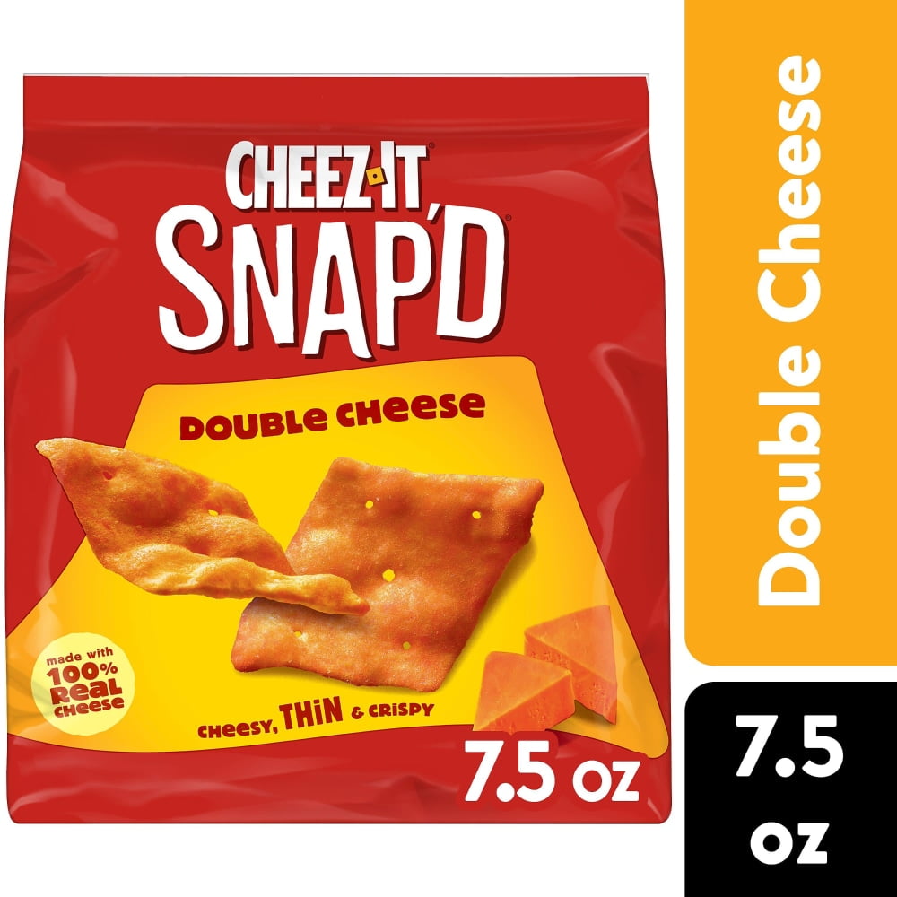 Pack of 2 Cheez-It Snapd Double Cheese Crackers, 7.5 oz (Package May ...