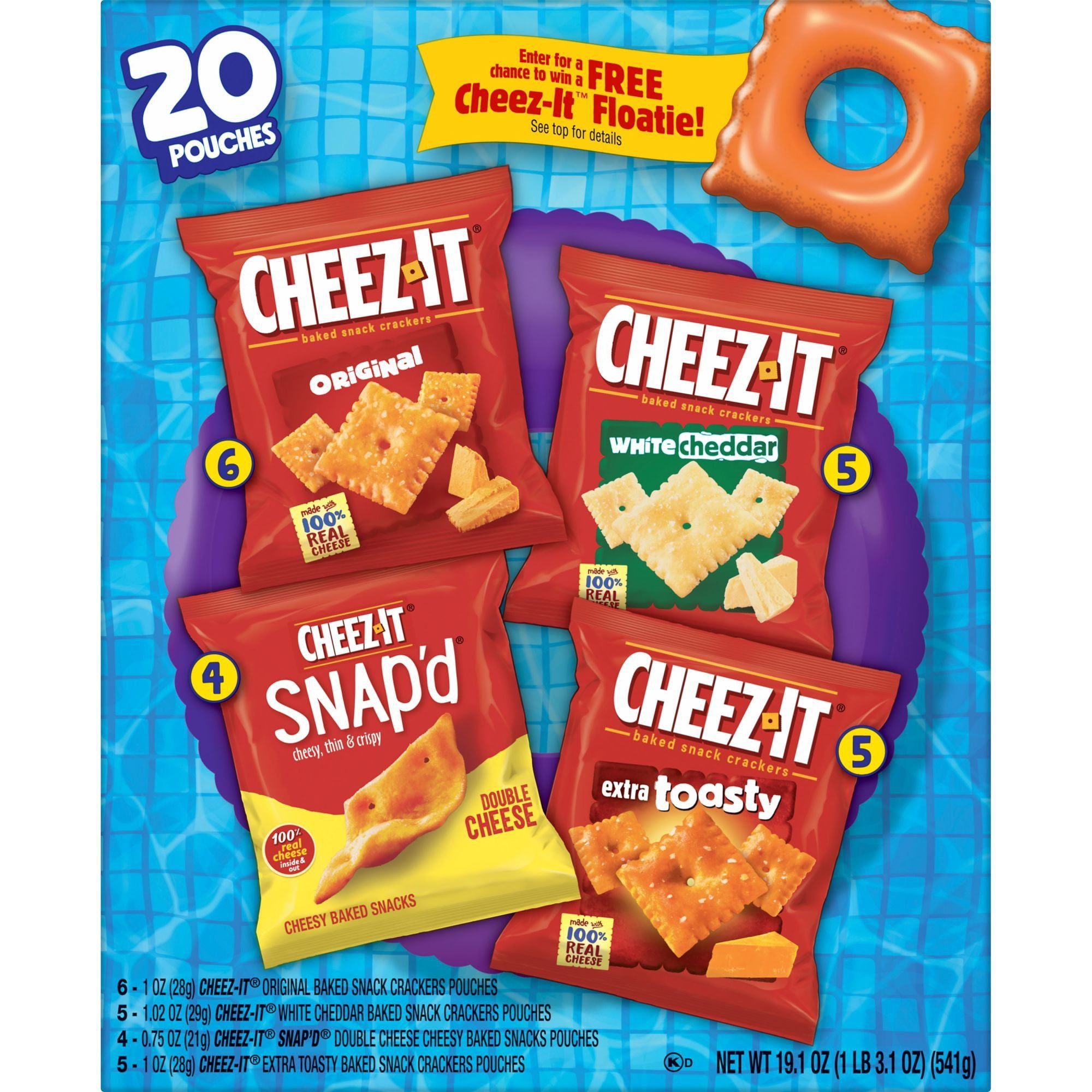 Cheez-It Variety Pack Cheese Crackers, 19.1 oz - 20 ct (Pack of 2 ...