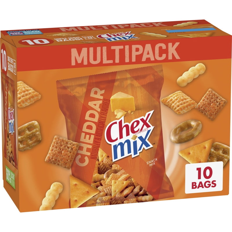 Pack of 2 Chex Mix Snack Mix, Cheddar, Savory Snack Bags, Multipack, 1. ...