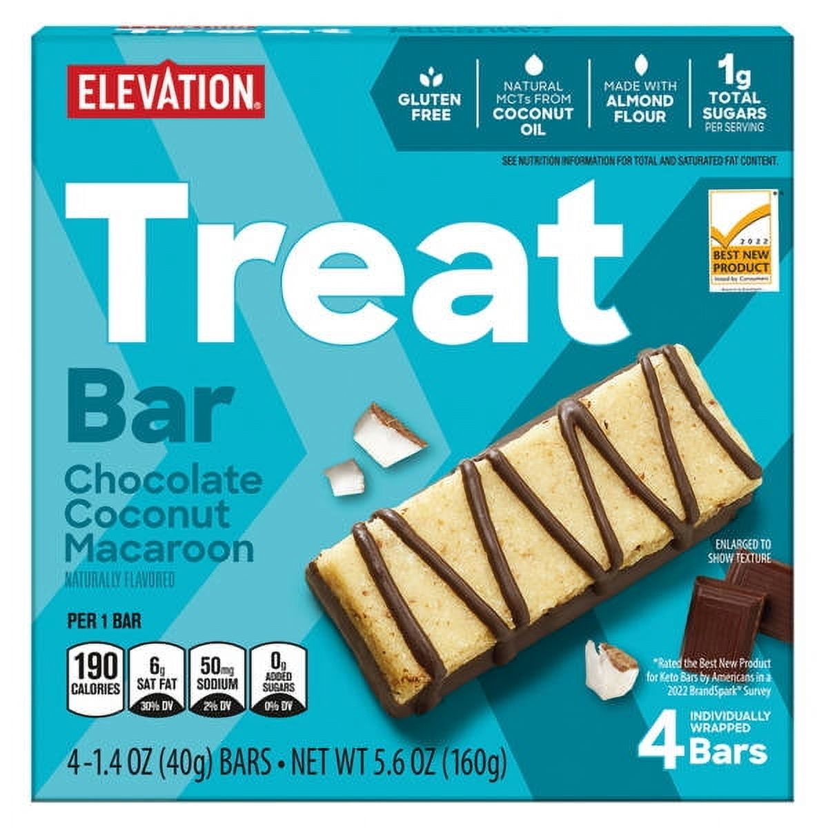 Pack of 2 - Chocolate Macaroon Keto Bar, 4 count - Walmart.com