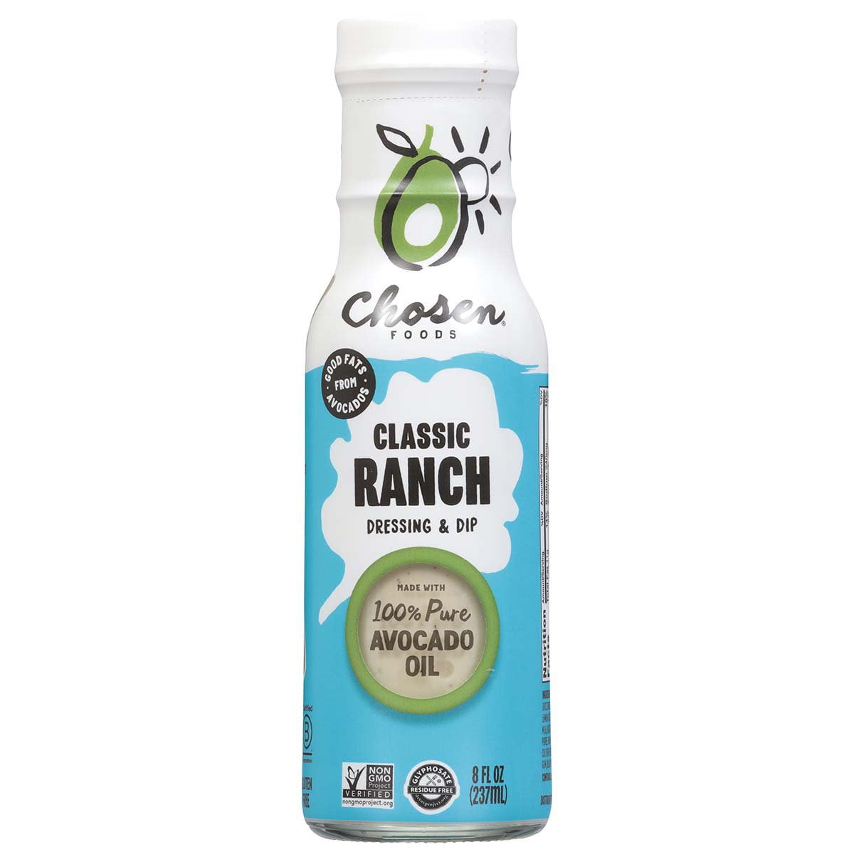 Pack of 2 Chosen Foods Ranch Dressing, 8 oz (Package May Vary ...