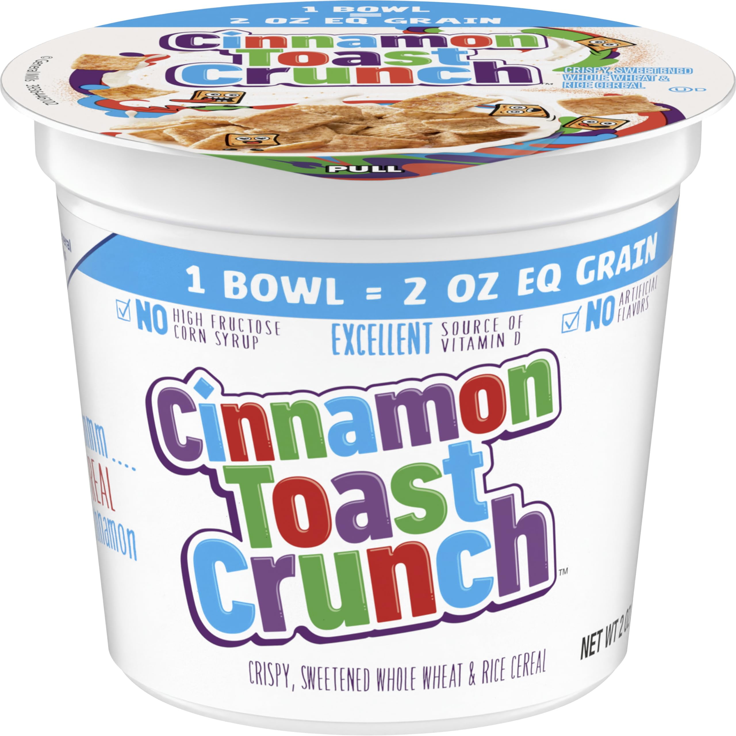 Pack of 2 Cinnamon Toast Crunch Breakfast Cereal Cup, 2 oz Cup ...