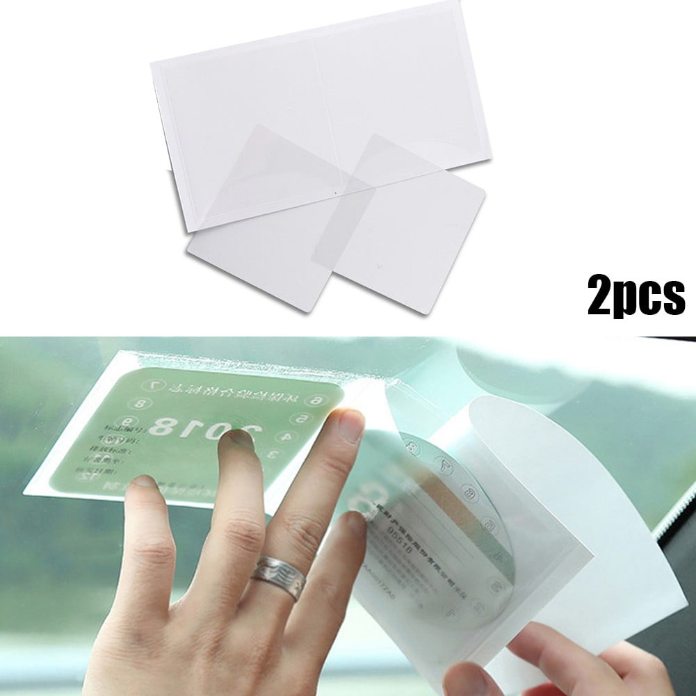 Pack of 2 Clear Car Windscreen Permit Holder for Parking Pass (90mm x ...