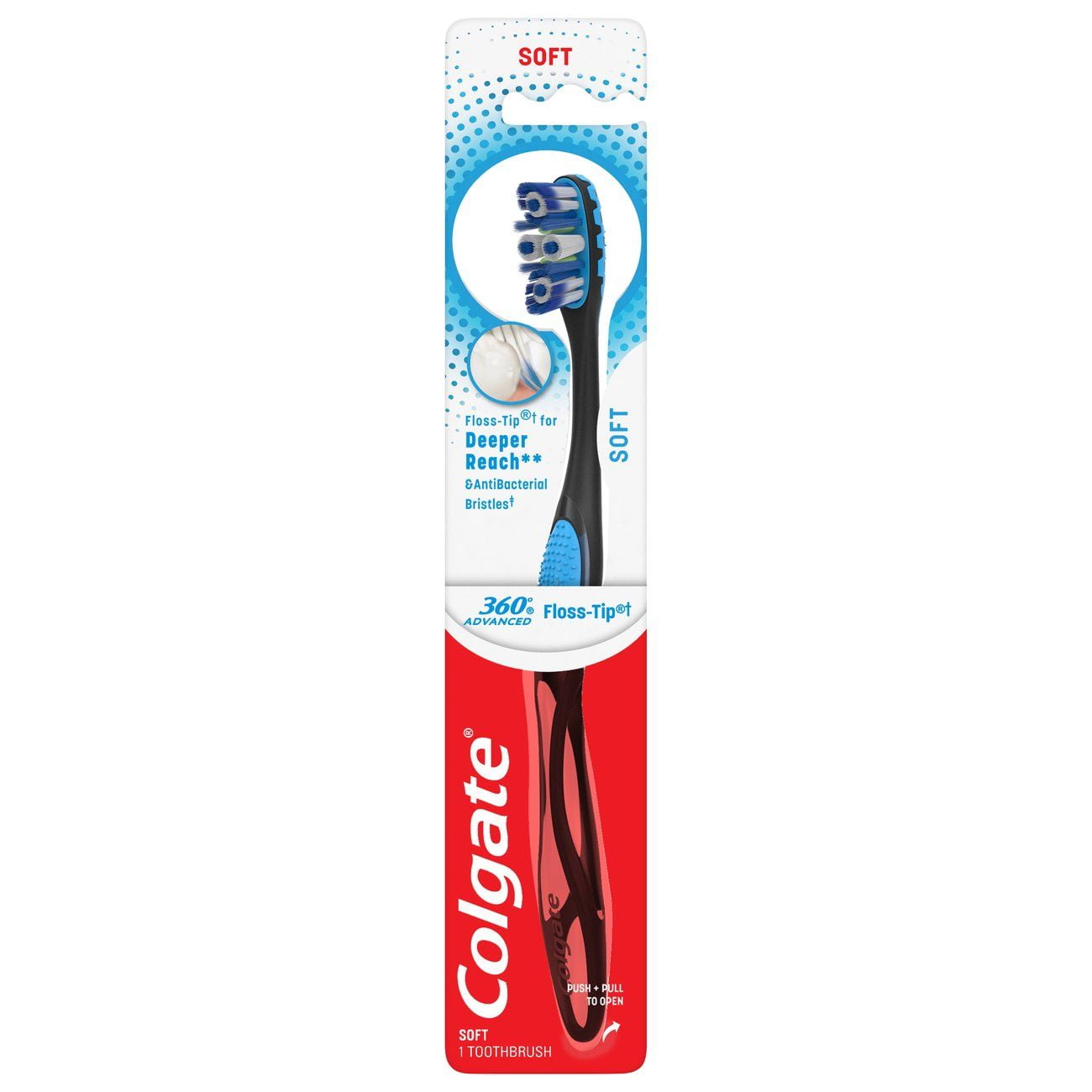 Colgate 360 Advanced Floss-Tip Toothbrush - Soft - Each (Pack of 2 ...