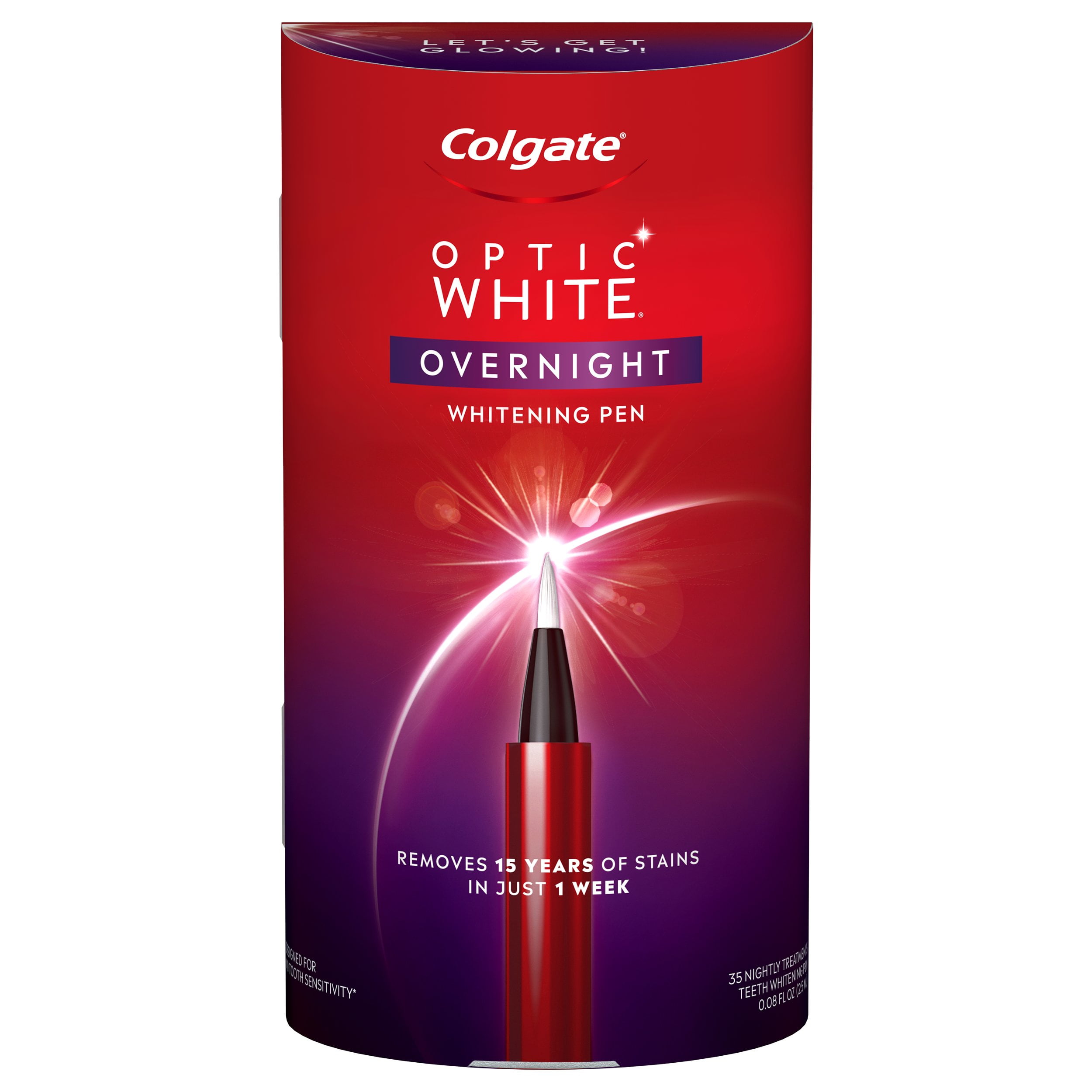 Pack of 2 Colgate Optic White Overnight Teeth Whitening Pen, Each ...