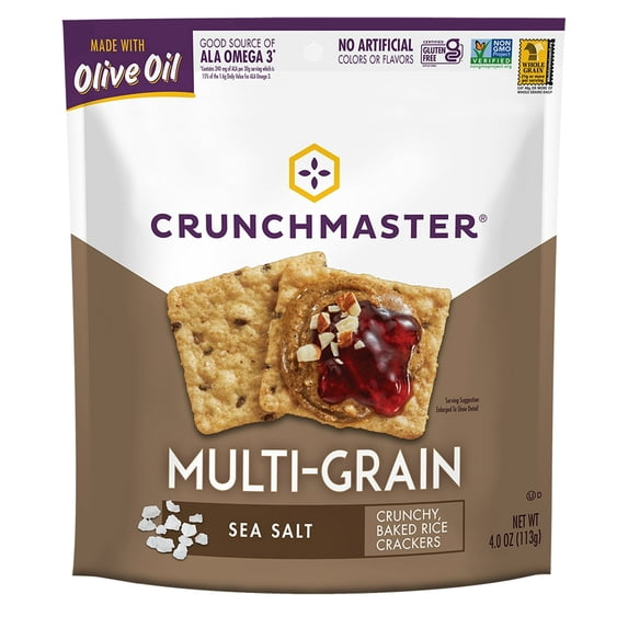 Crunchmaster, Multi-Grain Crackers, Sea Salt, 4 oz, Pack of 2 - Walmart.com