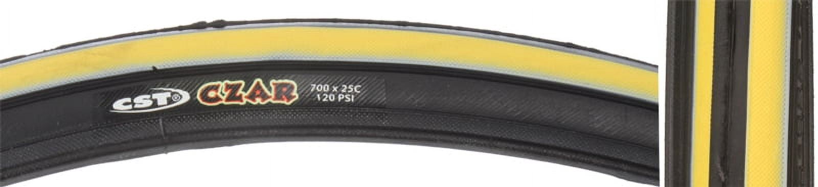 Cst Premium Czar 700x23 Road Bike Tire 120PSI // Black/Yellow - Walmart.com