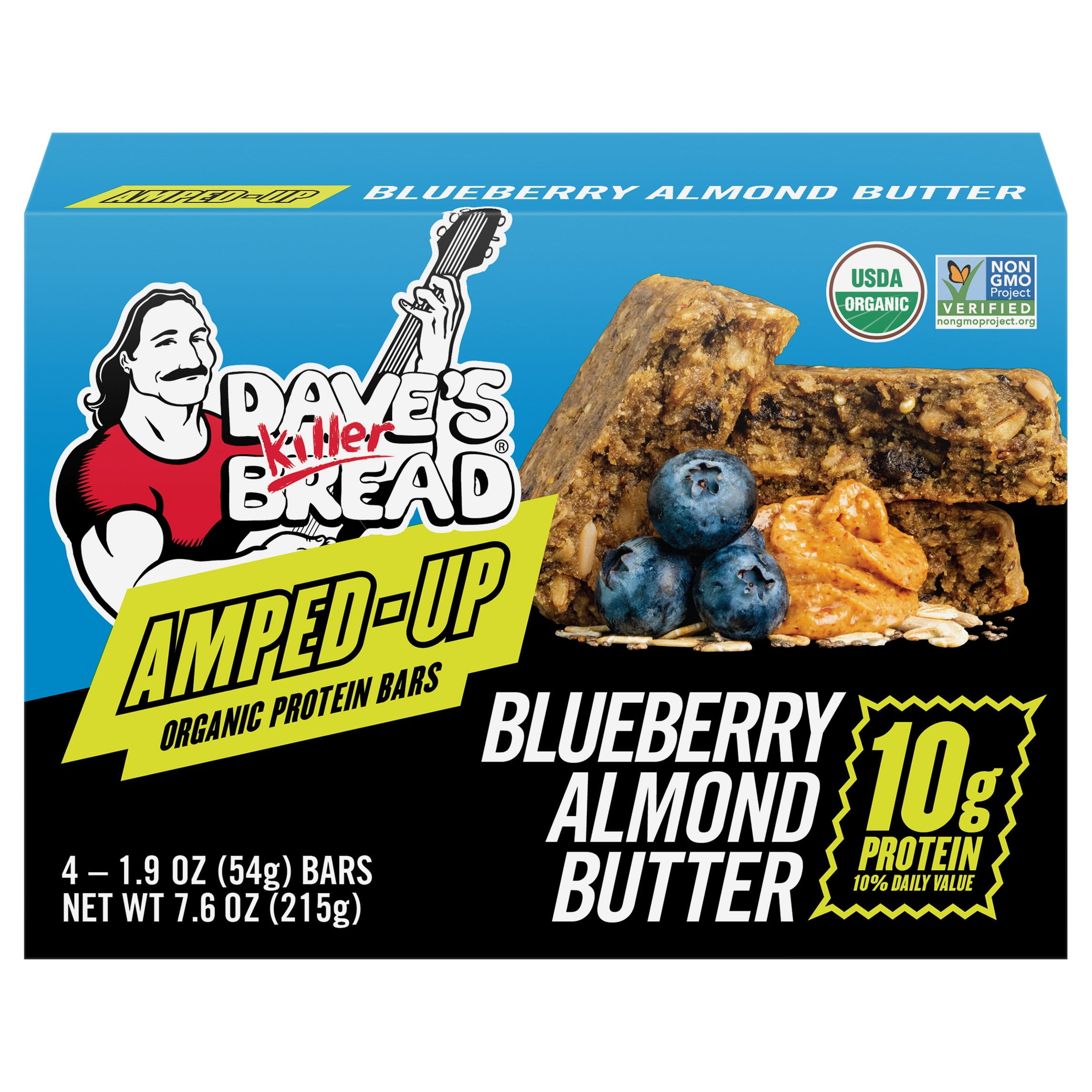Pack of 2 Dave's Killer Bread 10g Protein Amped-Up Bars - Blueberry ...