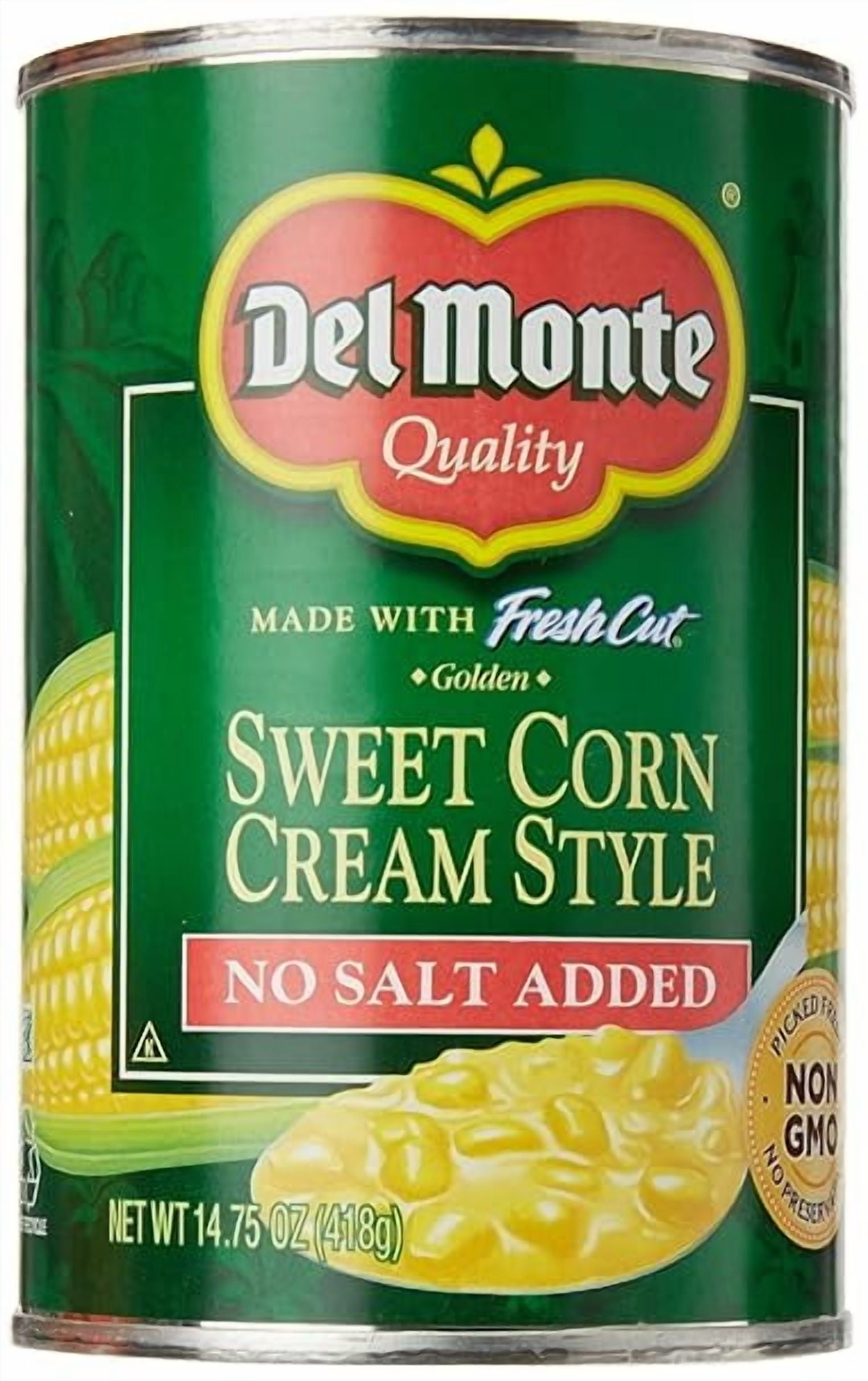 (Pack of 2) Del Monte Cream Style Sweet Corn No Salt Added, 14.75 oz ...