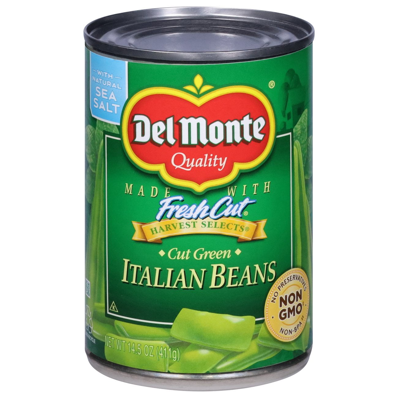 Pack of 2 Del Monte Cut Green Italian Beans, 14.5 oz (Package May Vary ...