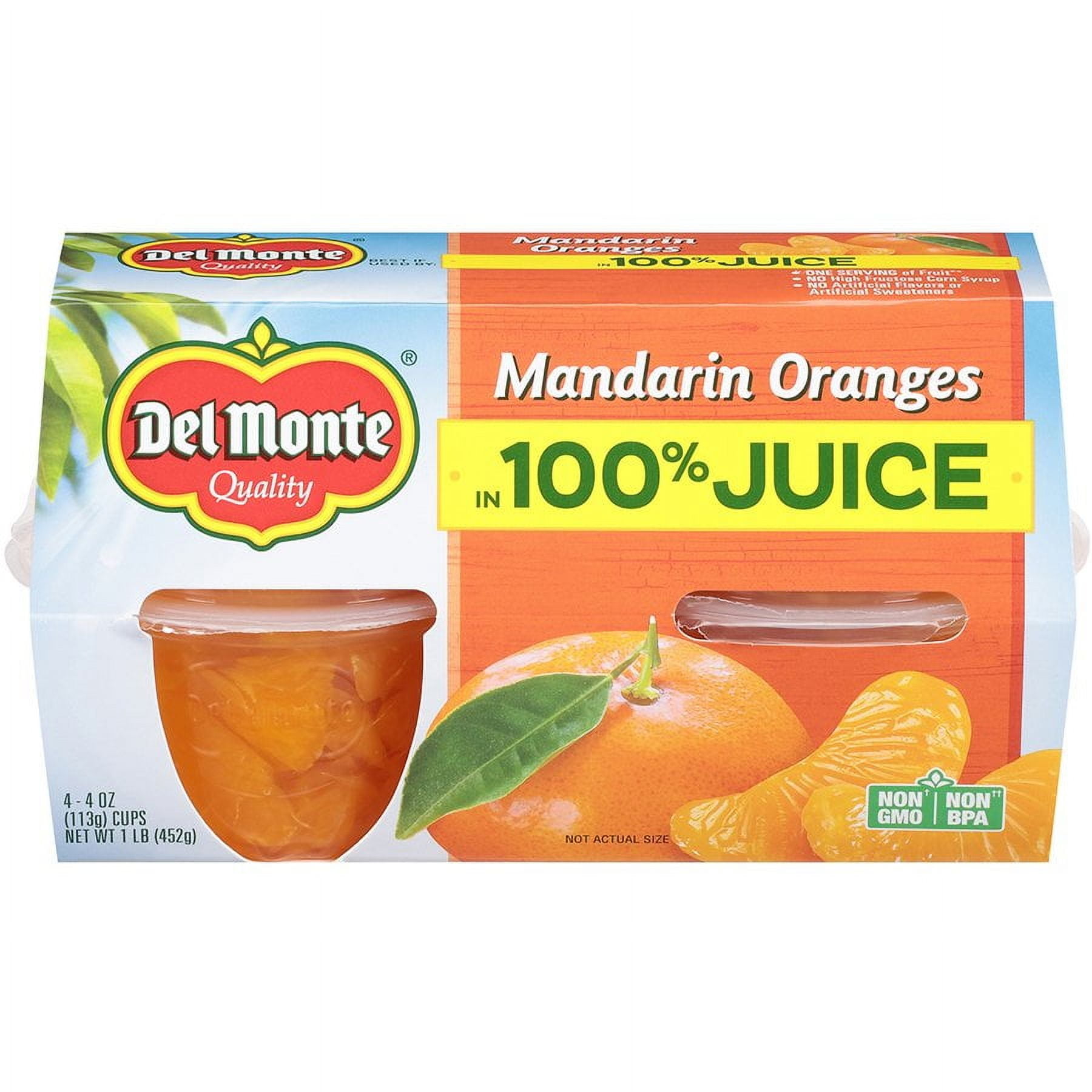 Pack of 2 Del Monte Mandarin Oranges In 100% Juice, 4 ct (Package May ...