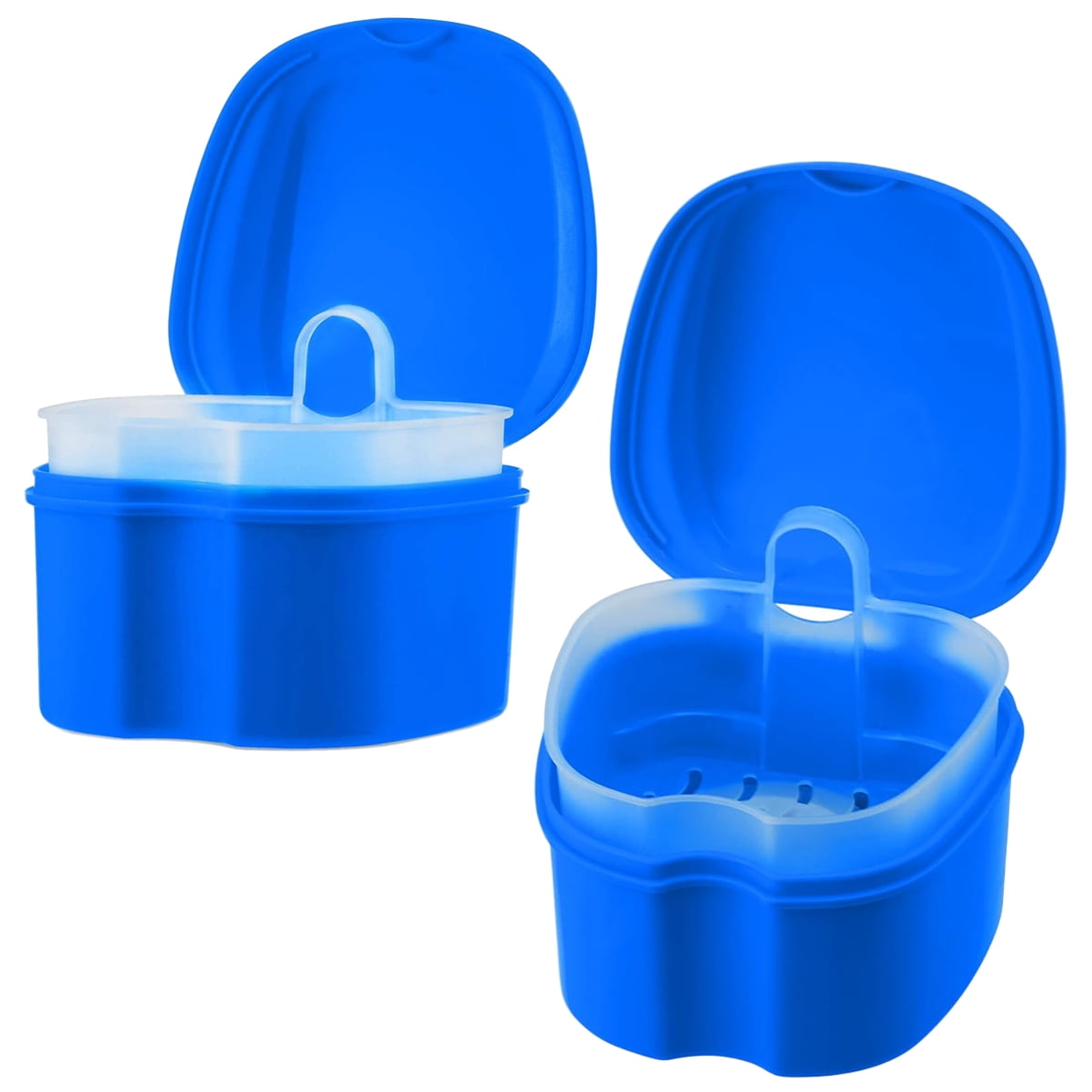Pack of 2 Denture Retainer Container Case, Denture Cleaning Denture ...