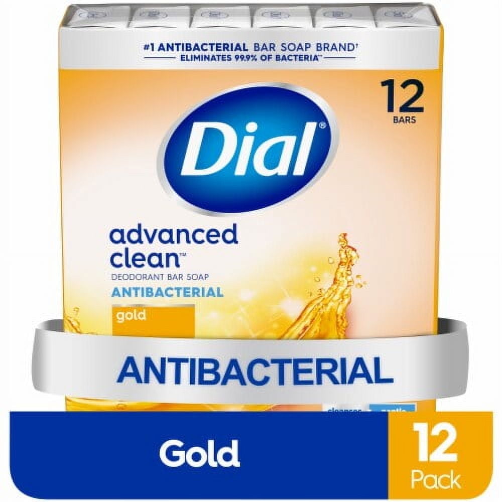 Dial Advanced Clean Soap Bars Gold Antibacterial Deodorant Multipack 12 ...