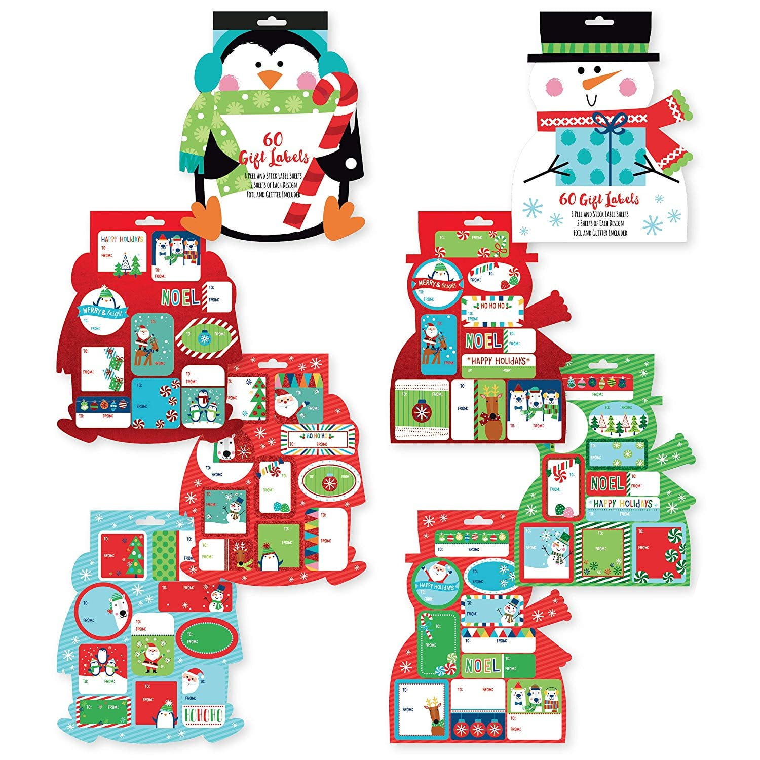 Pack of 2 Die Cut Gift Label Booklet, Total of 120 Gift Labels ...