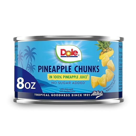 (Pack of 2) Dole Canned Fruit, Pineapple Chunks in 100% Pineapple Juice ...