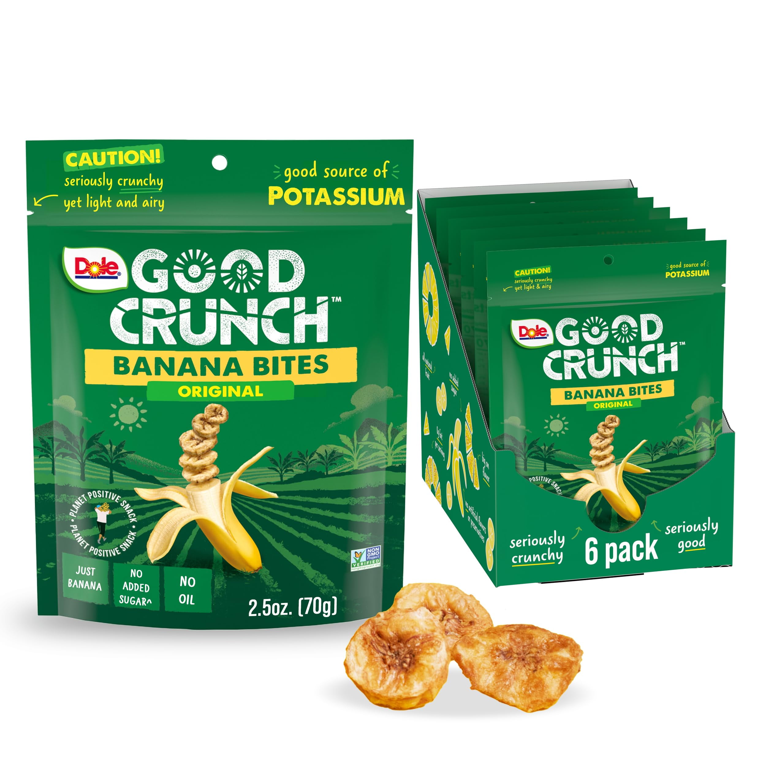 Pack of 2 - Dole Good Crunch Banana Dried Fruit Bites, Gluten Free ...