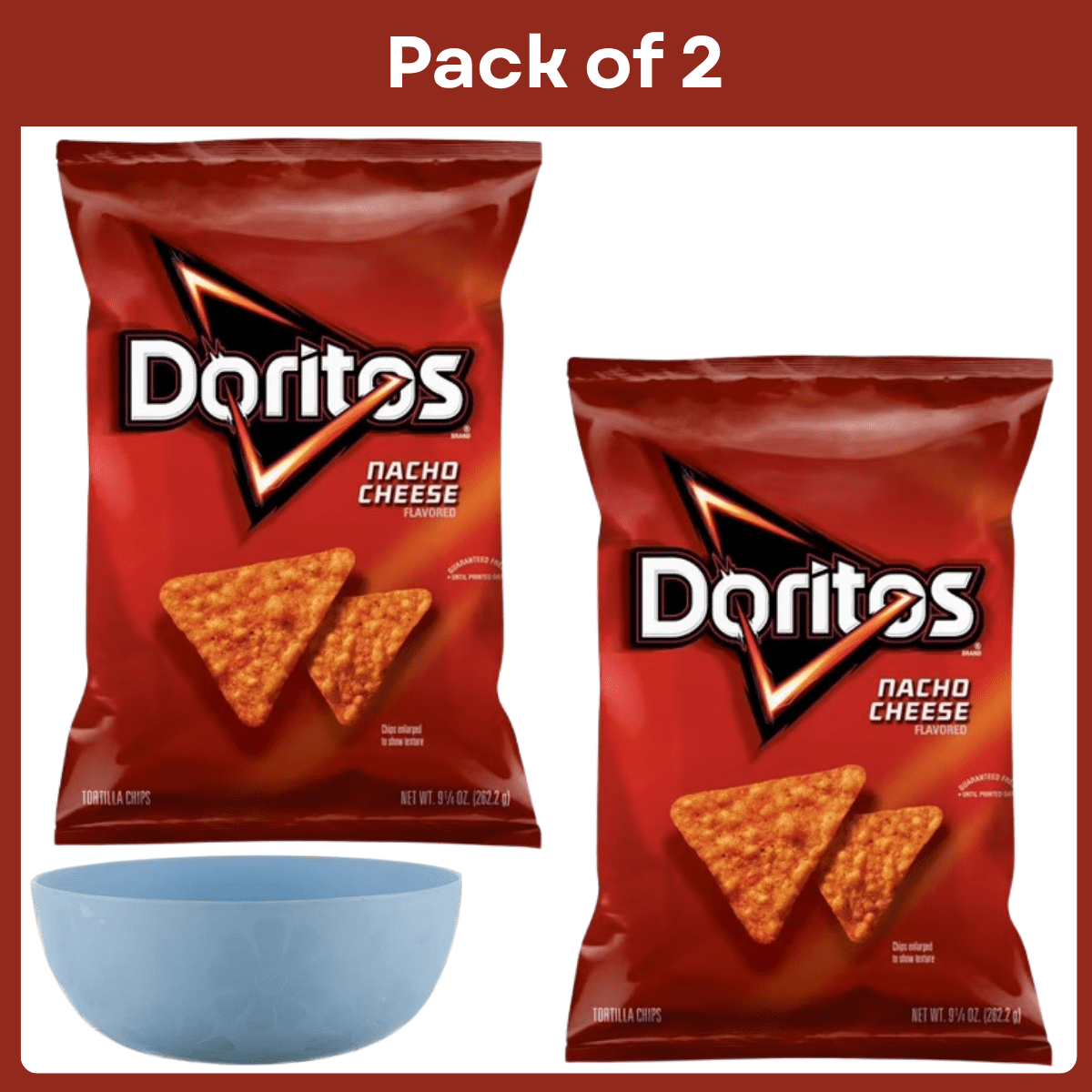 Pack of 2 Doritos Nacho Cheese Flavored Tortilla Chips, 9.25 oz Bag ...