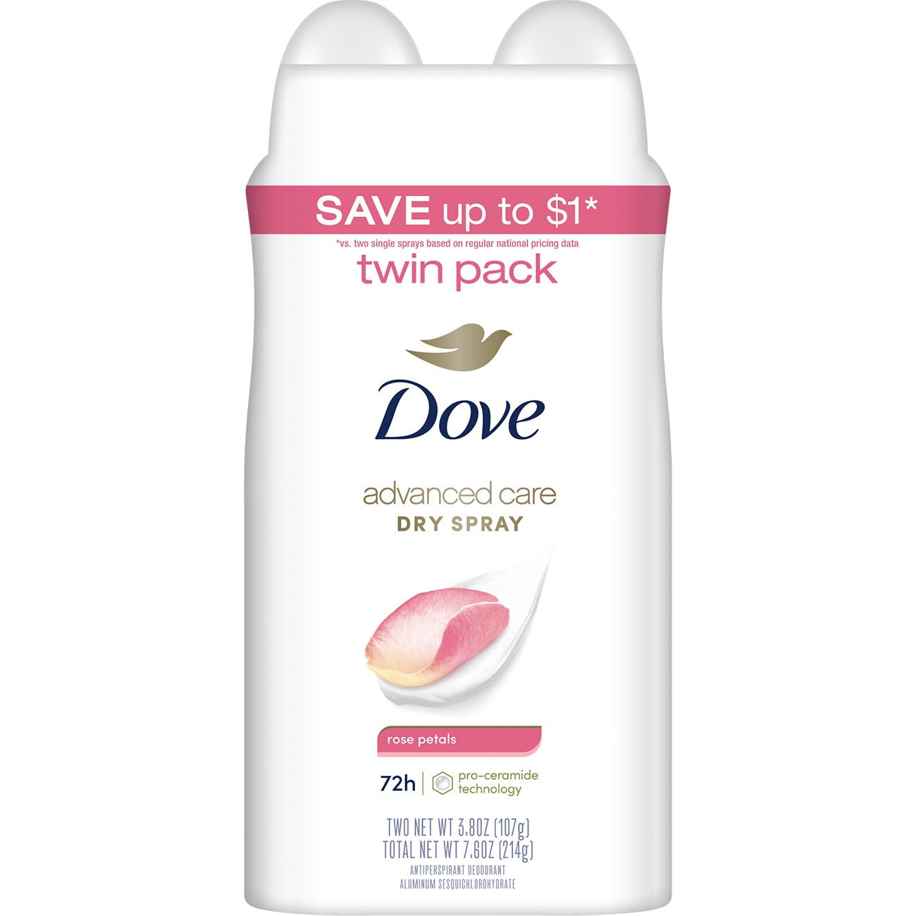 Pack of 2 Dove Advanced Care 72 Hr Antiperspirant Deodorant Spray ...