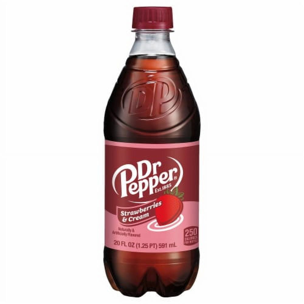 Pack of 2 - Dr Pepper Strawberries & Cream Soda 20 fl oz - Walmart.com