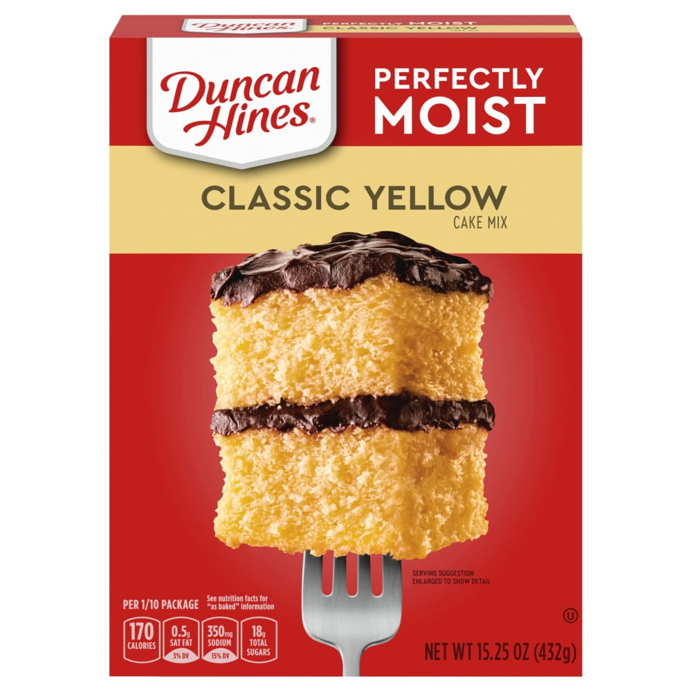 Pack of 2 Duncan Hines Classic Yellow Cake Mix, 15.25 oz (packaging may ...