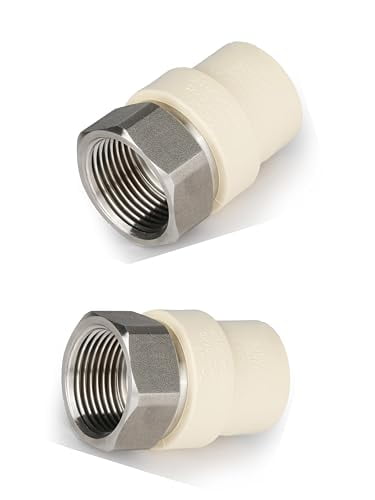 (Pack of 2) EFIELD 1" CPVC CTS Slip X 1" Stainless Steel Brass Female ...