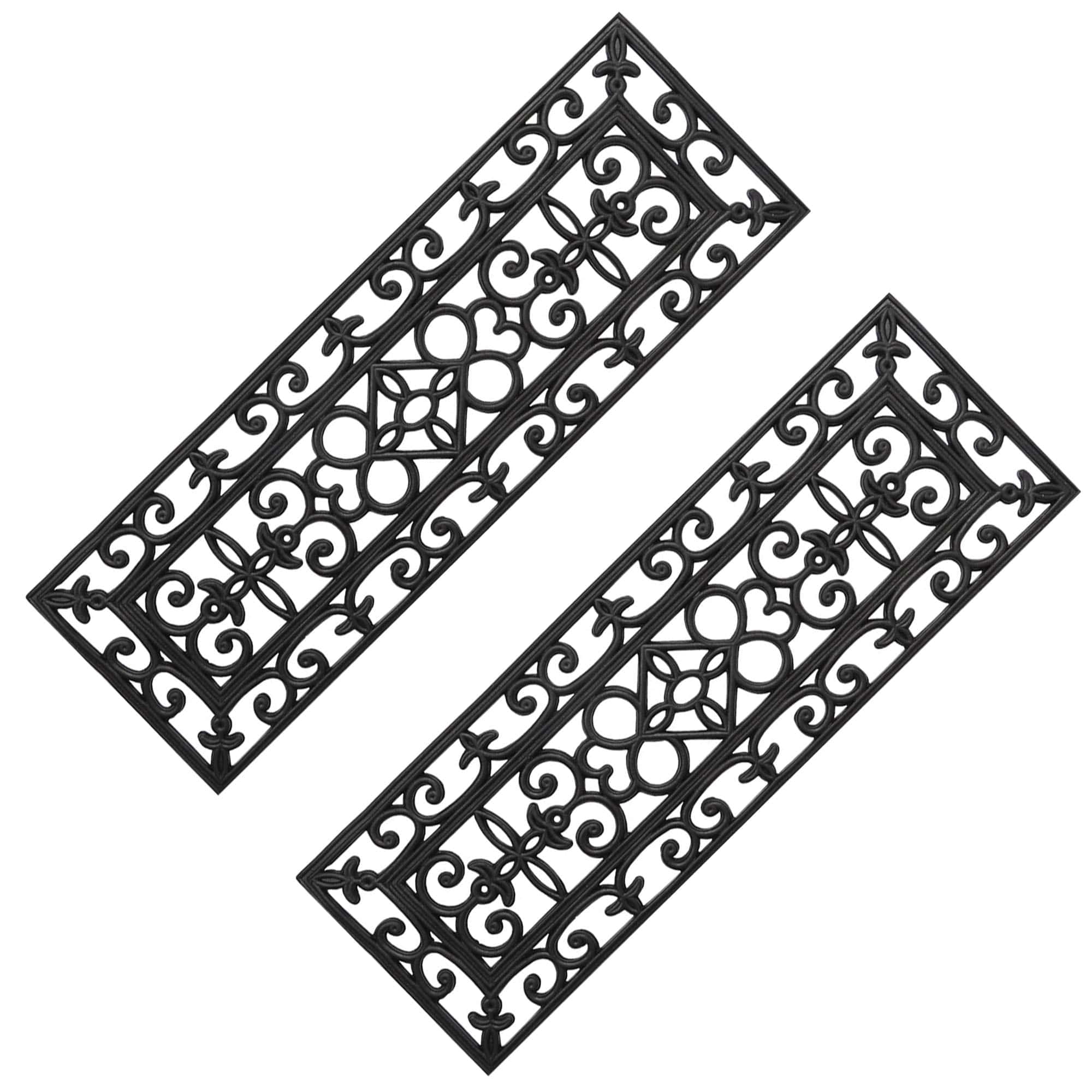 Pack of 2 Elegant Rubber Stair Treads - Non-Slip, Weather-Resistant ...