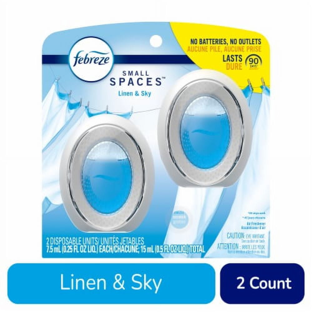 Pack of 2 - Febreze Linen & Sky Small Spaces Air Freshener 2 pk / 0.25 ...