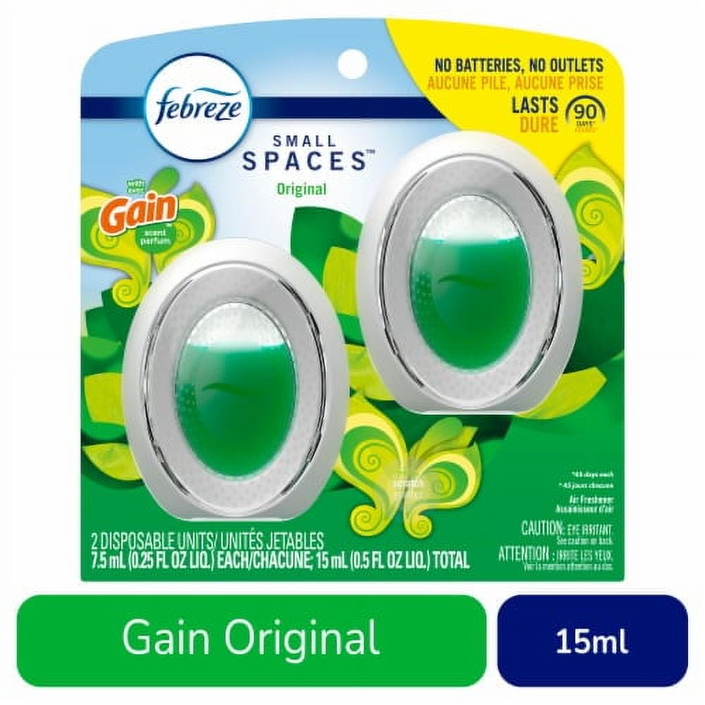 Pack of 2 - Febreze Small Spaces Gain Original Scent Air Freshener 2 ct ...