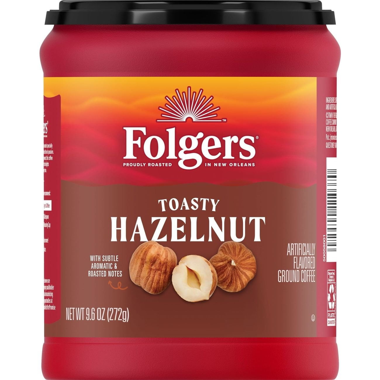 Pack of 2 Folgers Flavors Hazelnut Ground Coffee, 9.6 oz (Package May ...