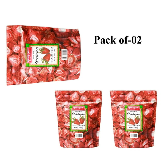 Pack Of 2 Trader Joe’s Fruit Freeze Dried Strawberries Unsweetened ...