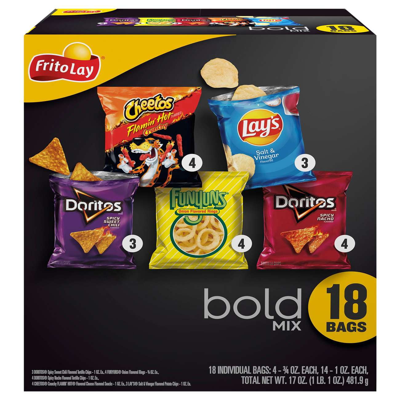 Pack of 2 - Frito Lay Bold Mix Variety Pack Chips 18 ct - Walmart.com