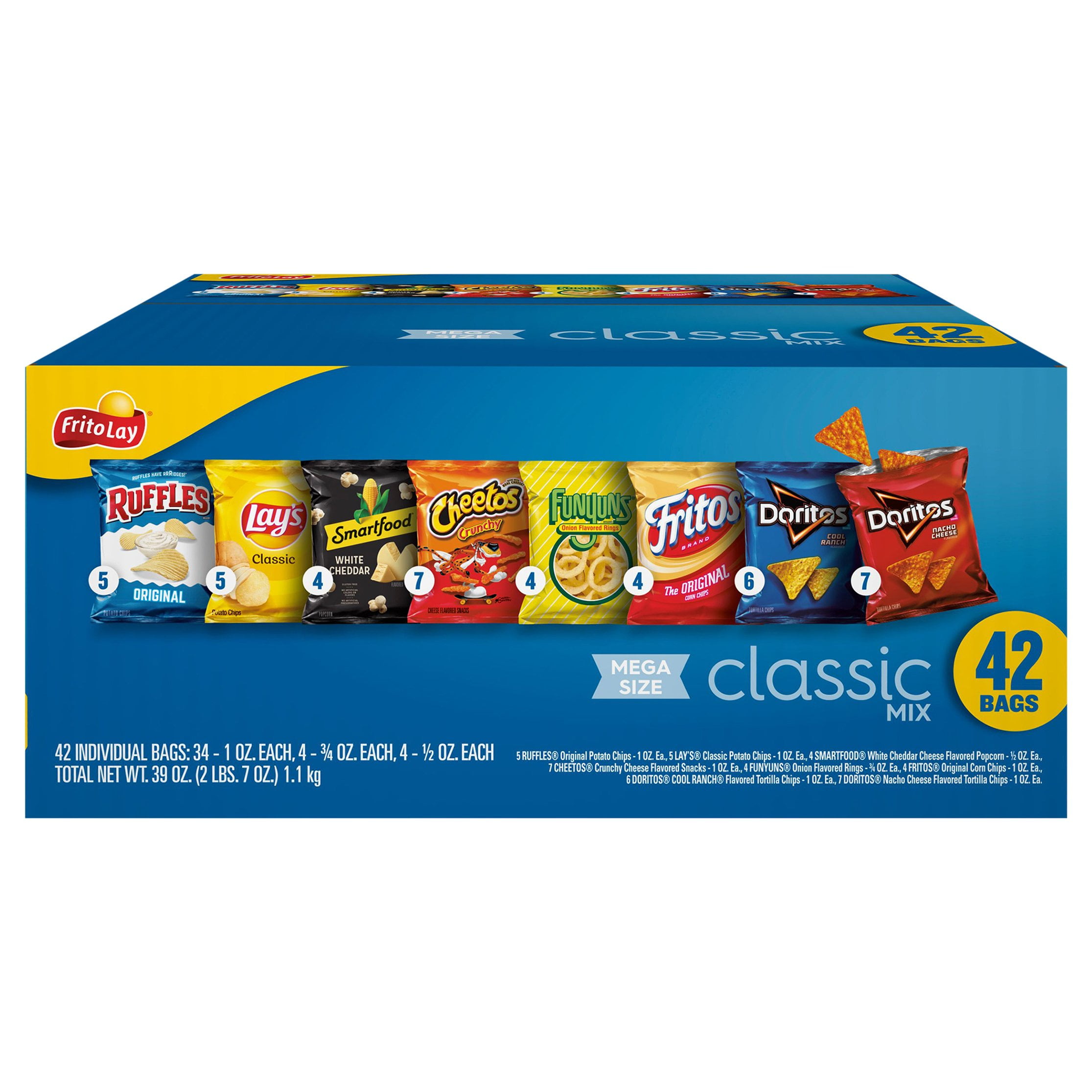 Frito Lay Classic Mix Variety Pack Chips - 42 ct- Pack of 2 - Walmart.com