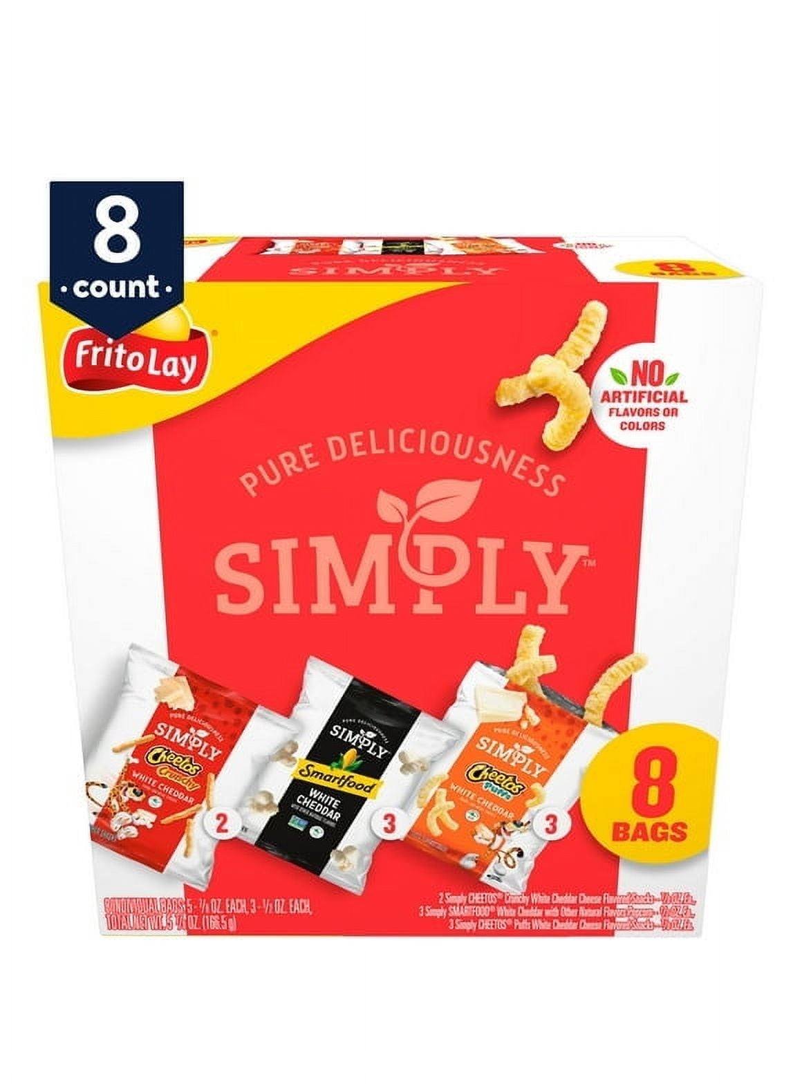 Pack of 2 Frito-Lay Simply Cheetos and Smartfood Variety Pack Snack ...