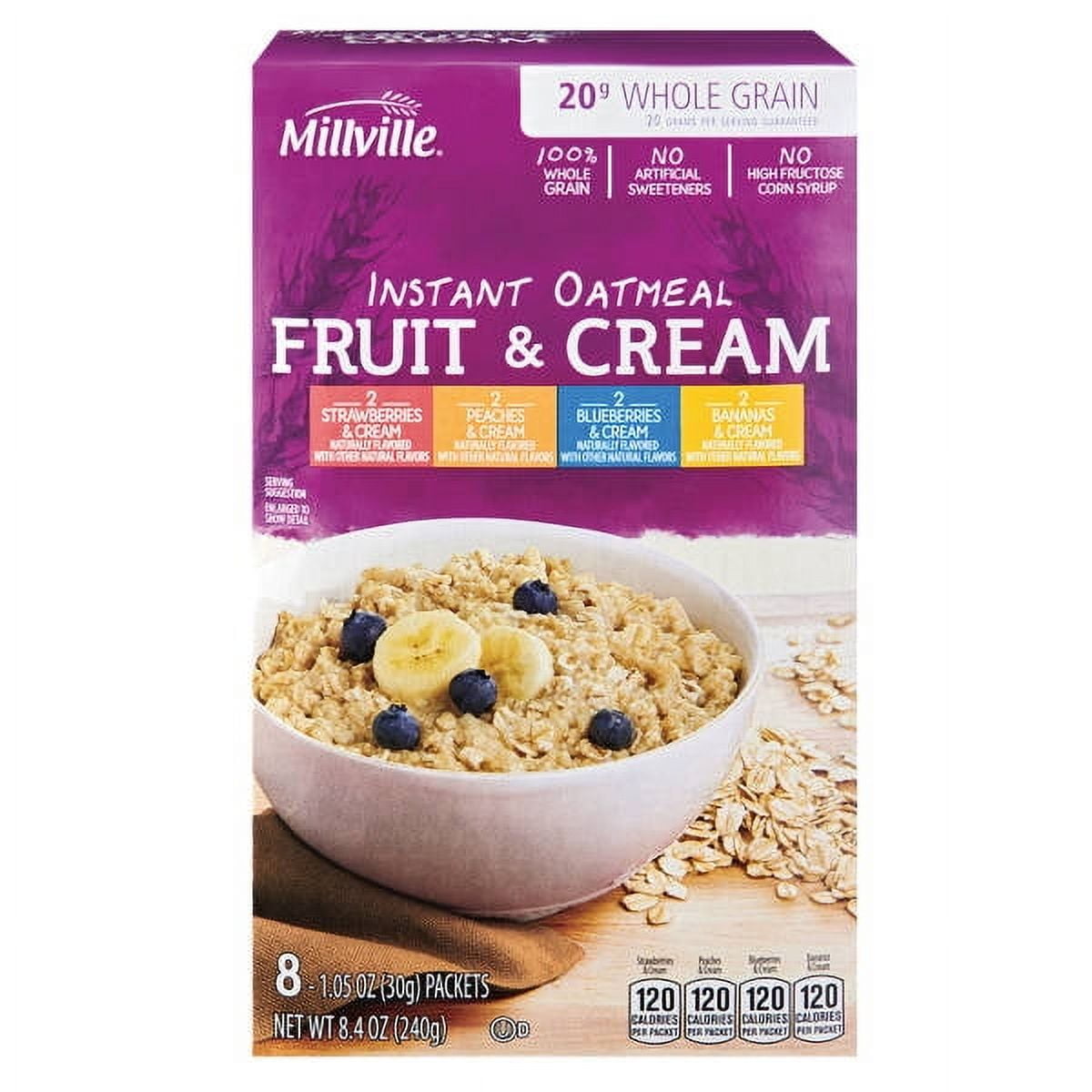 Millville Fruit & Cream Oatmeal Variety Pack, 8 count - Pack of 2 ...