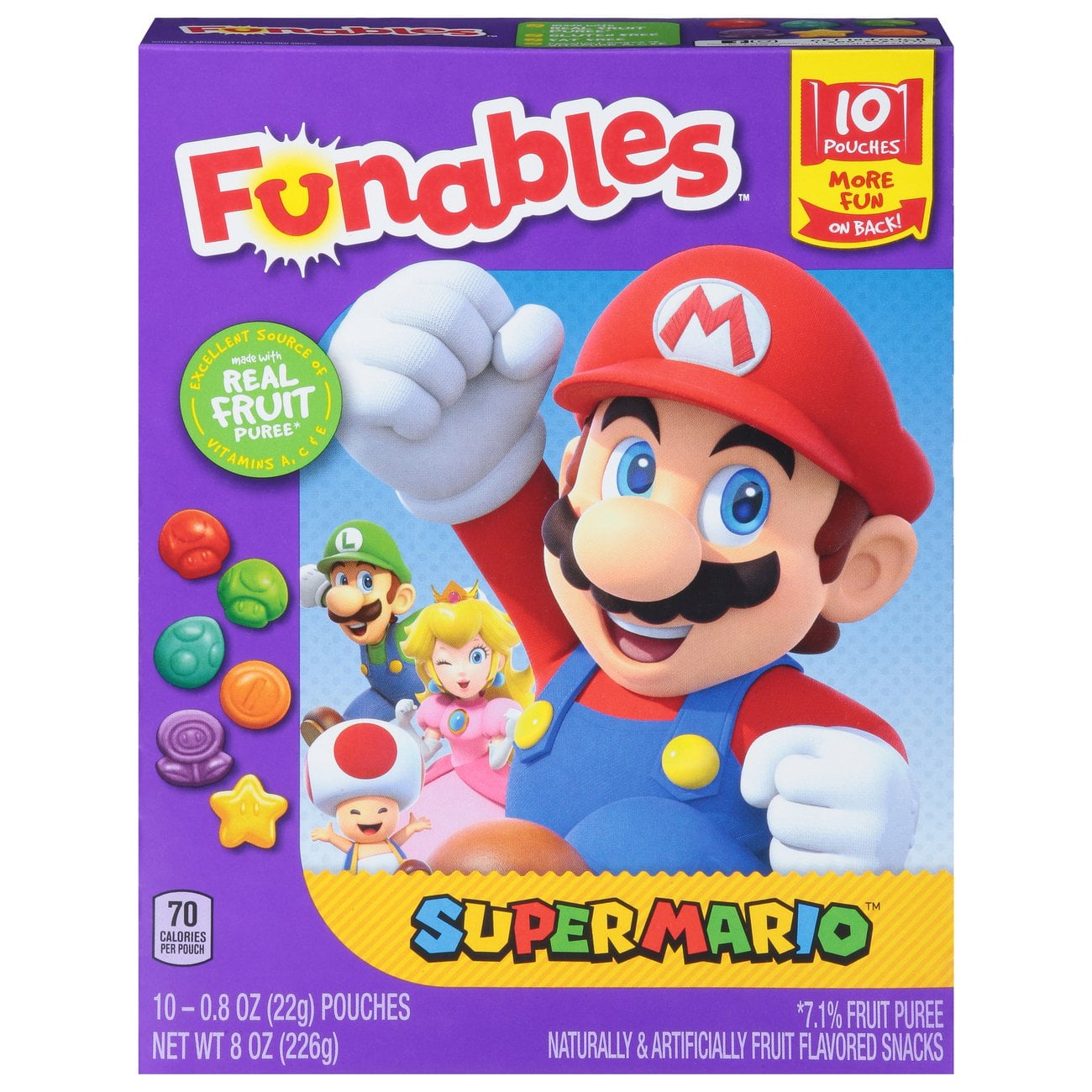 Pack of 2 Funables Super Mario Fruit Snacks, 10 ct (Package May Vary ...