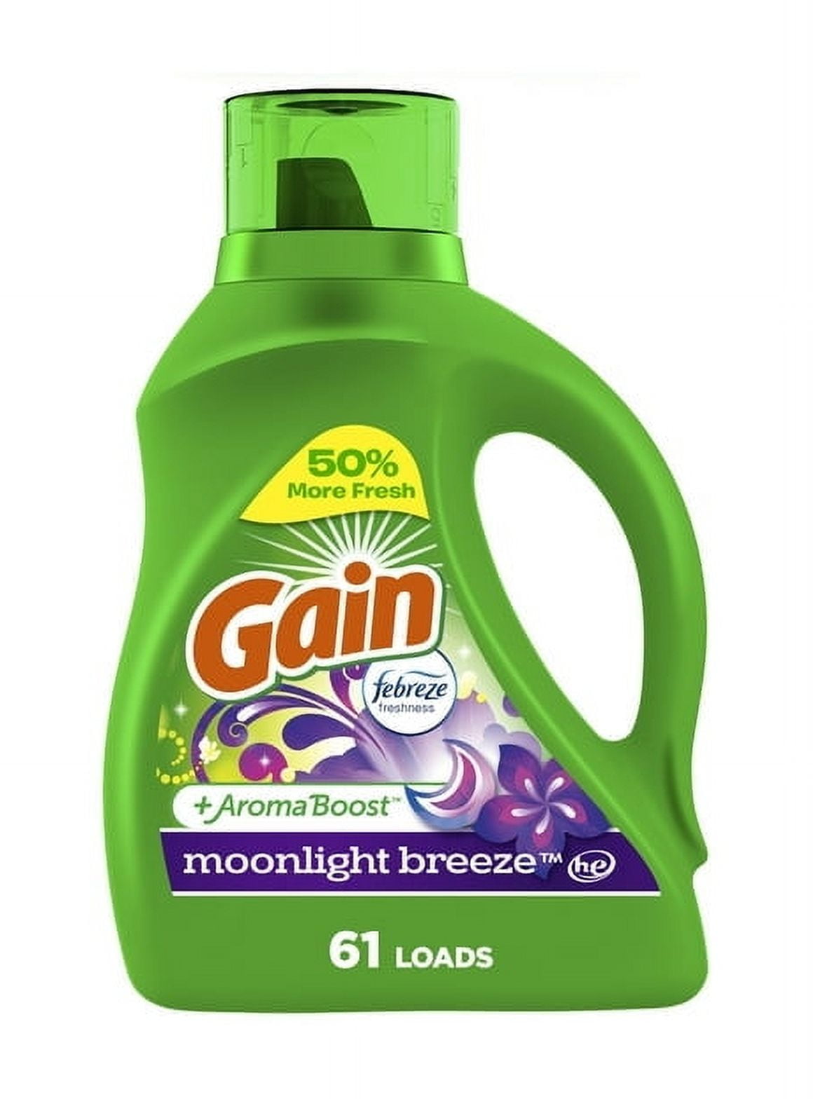 Pack of 2 Gain Liquid Laundry Detergent, Moonlight Breeze Scent, 61 ...