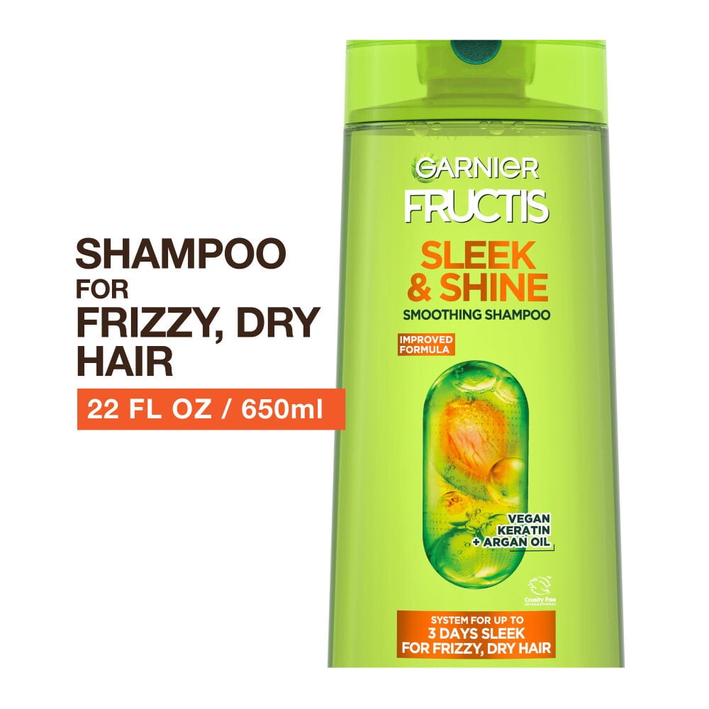 Pack of 2 Garnier Fructis Sleek and Shine Smoothing Shampoo for Frizzy ...