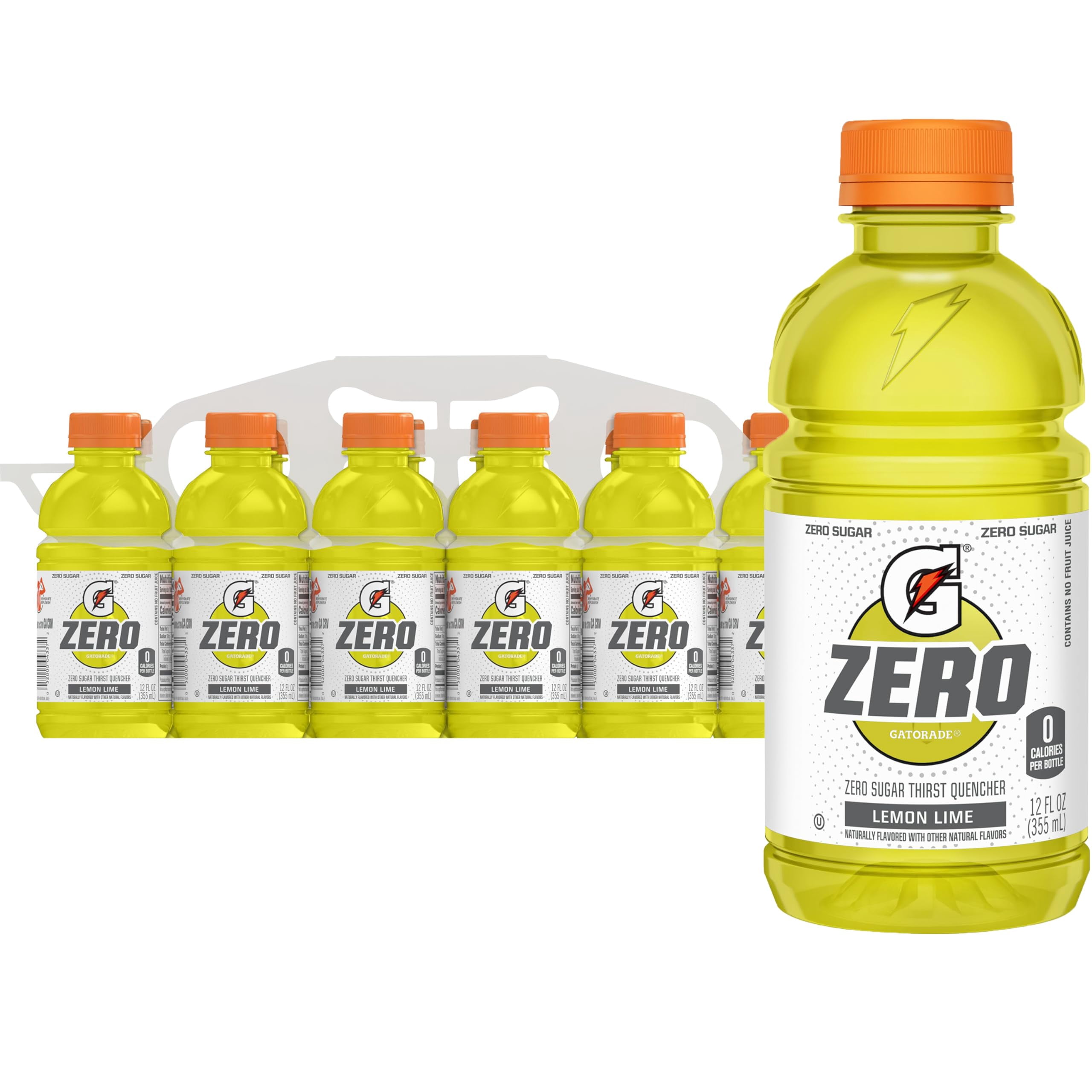 Pack of 2 - Gatorade G Zero Sports Drink, Lemon Lime, 12 Fl Oz (Pack Of ...
