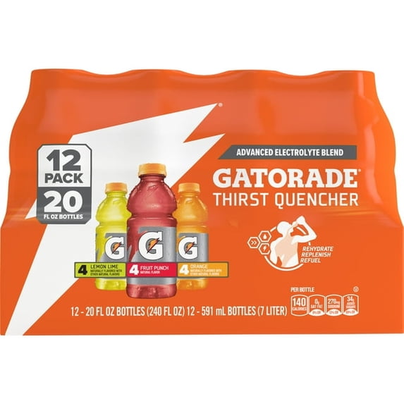 (Pack of 2) Gatorade Thirst Quencher Variety 20 fl oz, 12 Count ...