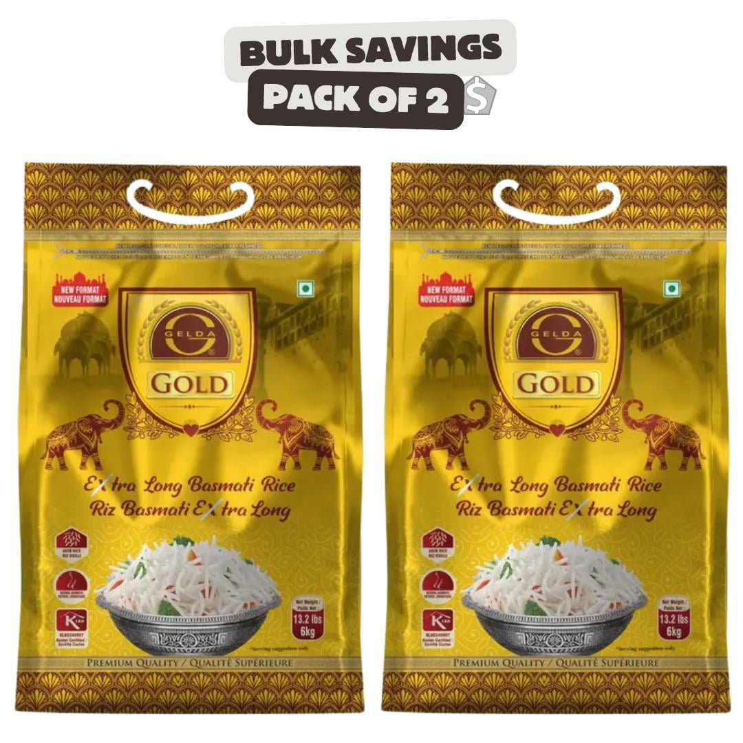 Pack of 2 - Gelda Foods Noor Gold Extra Long Basmati Rice (6 kg) each ...