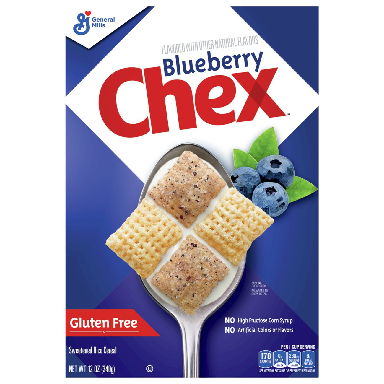 Pack of 2 General Mills Blueberry Chex Cereal, 12 oz (Package May Vary ...