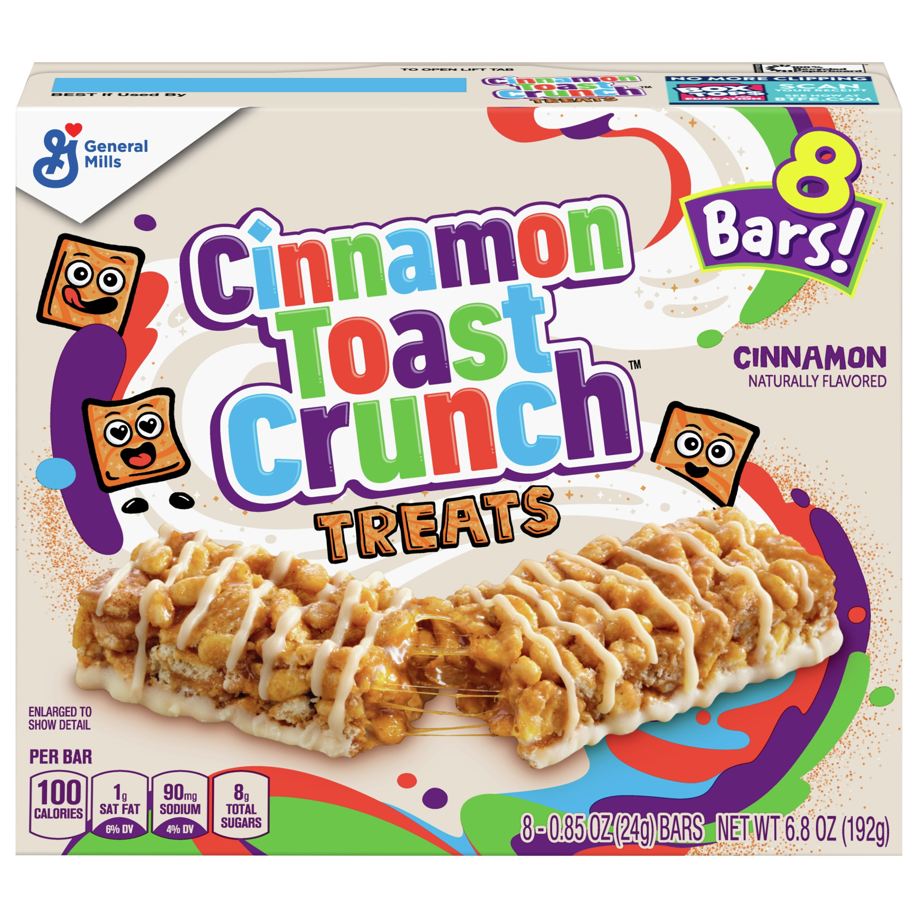 Pack of 2 General Mills Cinnamon Toast Crunch Treat Bars, 8 ct (Package ...