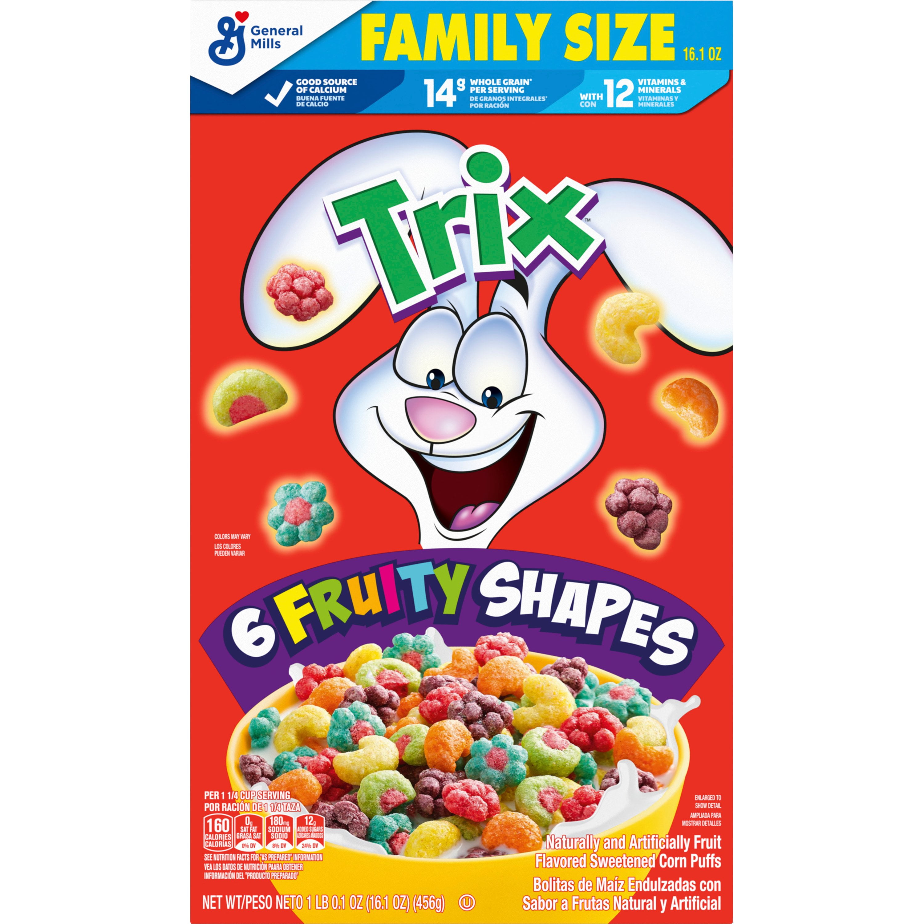 Pack of 2 General Mills Trix Cereal - Family Size, 16.1 oz (Package May ...
